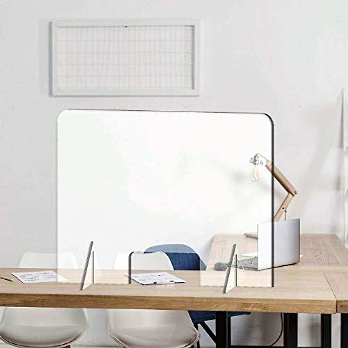 INTELLIMADE - Plexiglass Shield, Sneeze Guard Panel for Desk, Counter and Table, Portable, Clear Acrylic, Multi-Sizes (24" W x 16" H)