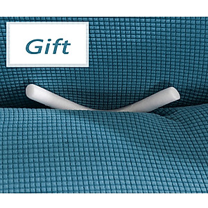 IMYOGI High Stretch Sofa Covers Stylish Polyester Sectional Sofa Slipcovers L Shape Modern Style Sofa Cover Couch Covers Machine Washable Furniture Protector for Living Room -Blue-4 Seater+4 Seater