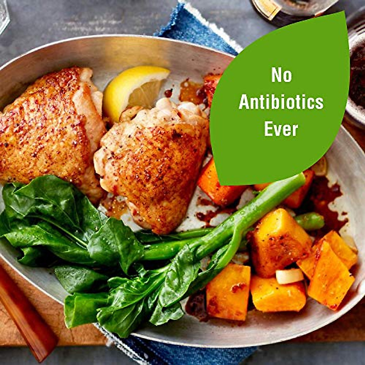 Just Bare® All Natural Fresh Chicken Thighs | Family Pack | No Antibiotics Ever | Bone-In | 2.25 LB