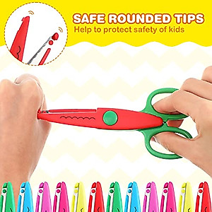 24 Pack Craft Scissors Decorative Edge Bulk 5 Inch Zig Zag Scissor for Kids Teachers Paper Scrapbooking Design School Supplies Wave Lace Edge Cutters