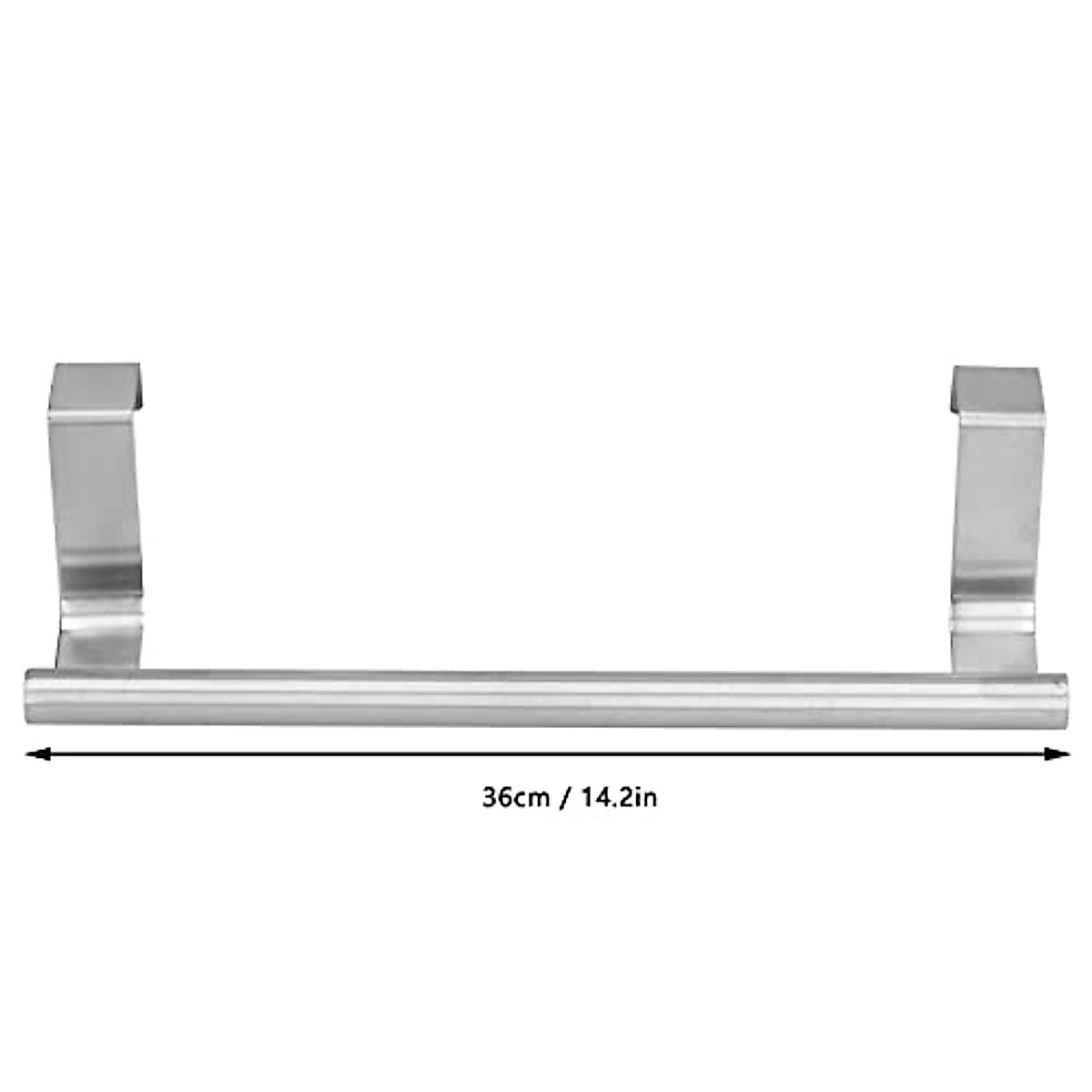 2PCS Metal Towel Bar Kitchen Cabinet Towel Rack Hang on Inside or Outside of Doors Kitchen Cabinet Towel Holder for Hand Towels Dish Towels Tea Towels(36cm)