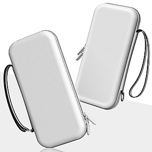 Mooroer Switch Carrying Case Compatible with Nintendo Switch/Switch OLED Console, White Protective Hard Portable Switch Travel Case Shell Pouch with 10 Games Cartridges for Accessories and Games