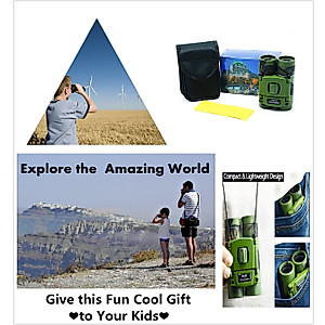 Mini Compact Kids Binoculars 8x21 Binoculars for Kids Telescope Toys for 3-12 Years Boys Girls Binoculars for Kids Gift Kids Binoculars for Bird Watching, Hunting, Outdoor Games, Spy Camping Gear