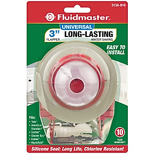 Fluidmaster 513A-016-P4 Adjustable Water Saving 3-Inch Toilet Flapper, Red