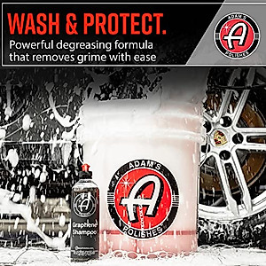Adam's Graphene Shampoo 16oz - Graphene Ceramic Coating Infused Car Wash Soap - Powerful Cleaner & Protection In One Step - pH Neutral, High Suds For Foam Cannon, Foam Gun, Or Detailing Bucket