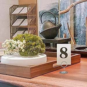 Jofefe 20pcs Mini Place Card Holders, Cute Table Number Holders, Classy Table Card Holder Table Picture Stands, Elegant Wire Photo Holder Menu Memo Clips, Idea for Wedding, Anniversary Party (Silver)