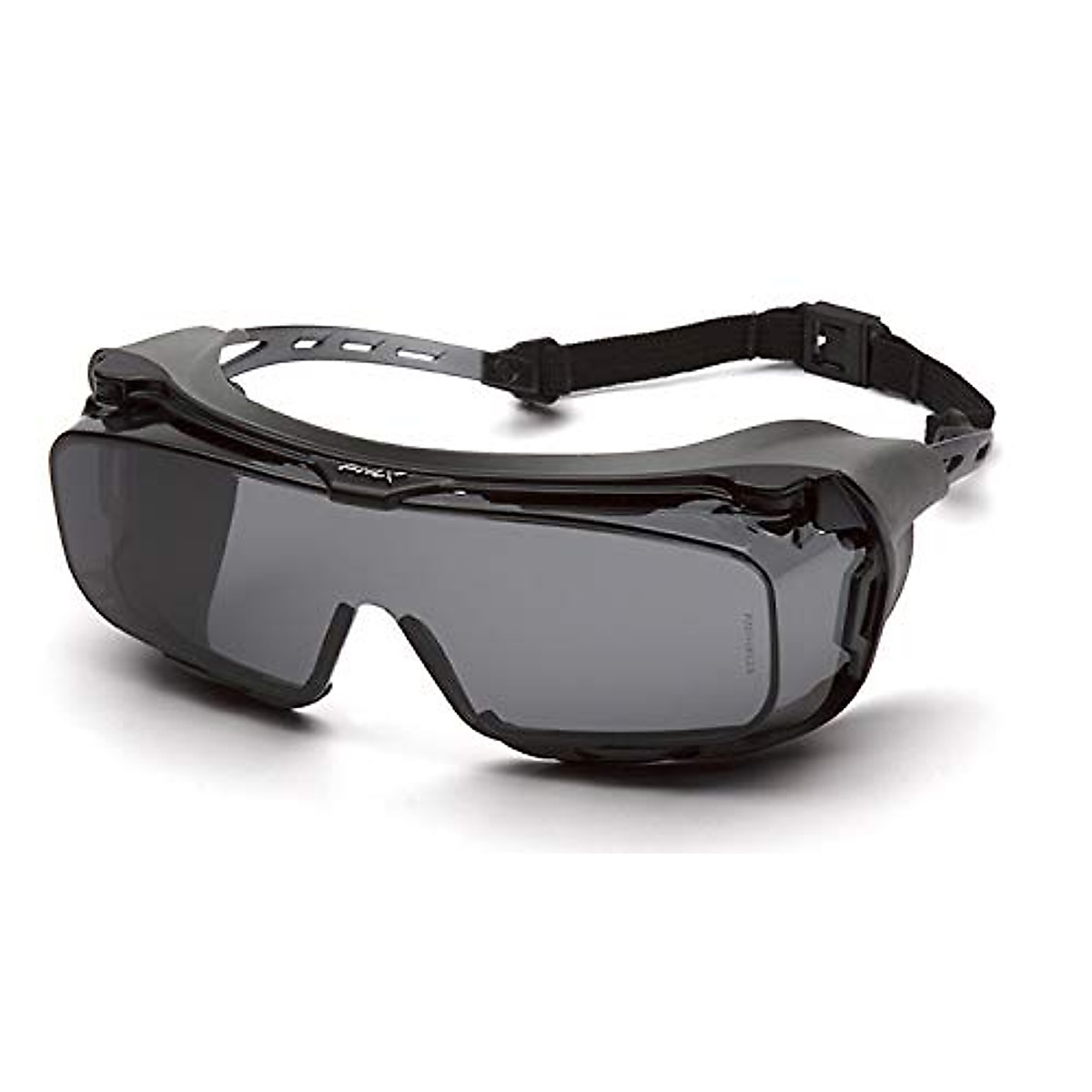 Pyramex Cappture Over Prescription Safety Glasses, Gray H2MAX Anti-Fog Lens w/Rubber Gasket