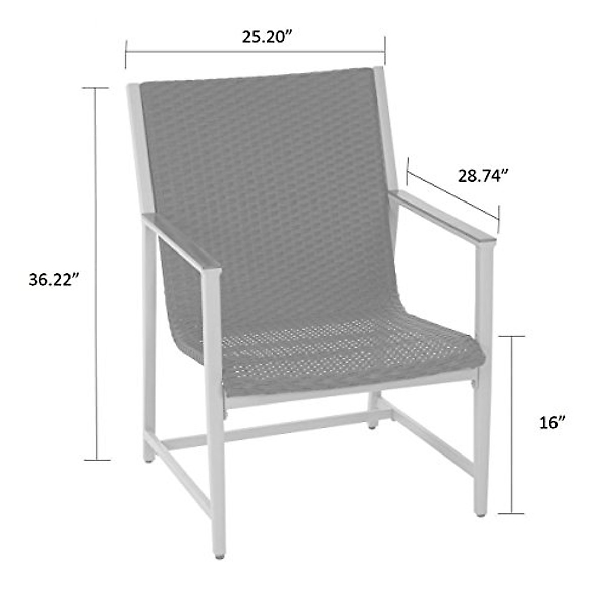 Novogratz Outdoor Living Santa Fe Lounge Set, Brown Wicker and Cream Frame, Brushed Wood Grain Accents
