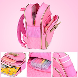 Suerico Suerico Cute Durable Waterproof Toddler Preschool Bag Kindergarten Kids Backpack for Girls (Pink)