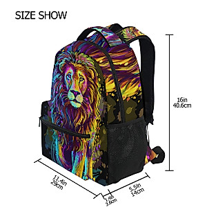 ALAZA Lion African Animal Art Large Backpack Personalized Laptop iPad Tablet Travel School Bag with Multiple Pockets