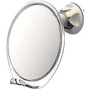 Luxo Shower Mirror, Shaving Mirror with a Razor Holder for Shower and Powerful Suction Cup - Shatterproof Shower Mirror fogless for Shaving, fogless Mirror for Shower and Tweezers (Clear)