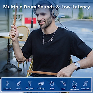 AeroBand PocketDrum 2 Plus Electric Air Drum Set Air Drum Sticks, Air Drum with Drumsticks, Pedals, Bluetooth and 8 Sounds, USB MIDI Function, Electronic Drum Set for Adults, Kids, Gift