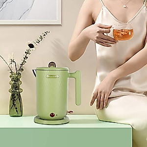 Small Electric Kettle,Retro Electric Kettle Stainless Steel Double Wall Electric Kettle with Automatic Shut Off, for Tea and Coffee (BPA free)