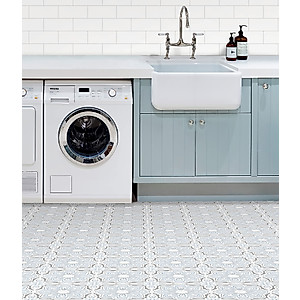 FloorPops Morris Peel & Stick Floor Tiles, Gray