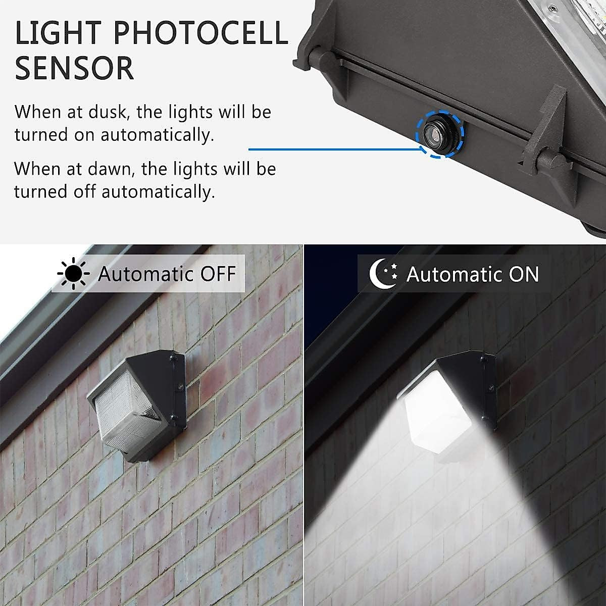 LEDMO LED Wall Pack Light 120W Dusk-to-Dawn Photocell 15840LM 5000K Outdoor Security Flood Light 840W HPS/HID Equivalent Commercial and Industrial Wall Light for Buildings Warehouses Garage Yard