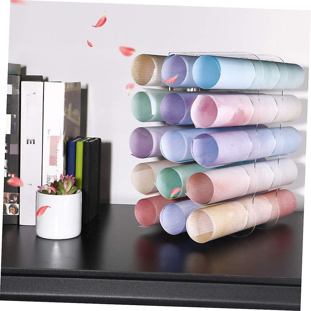 Didiseaon Easy Install Vinyl Roll Storage Rack 25 Holes Acrylic Vinyl Organizer for Craft Vinyl Wrap Rolls Holder
