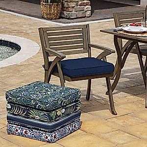 Arden Selections ProFoam Essentials 20 x 20 x 3.5 Inch Outdoor Dining Chair Cushion, Sapphire Blue Leala