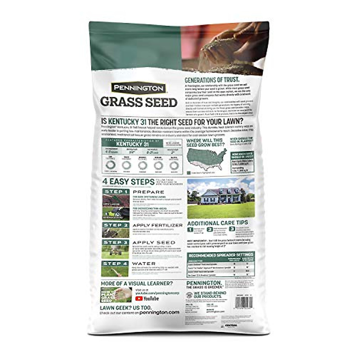 Pennington Kentucky 31 Tall Fescue Grass Seed 20 lb
