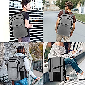 Yamdeg Extra Large Travel Backpack, Large Carry On Backpack, 17.3 Inch Laptop Backpack For Computer Business Travel With USB Port, TSA Airline Approved Waterproof Travel Daypack For Men, Grey