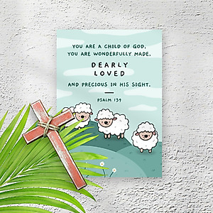 Easter Card, Baptism Card, Religious Bible Quote Prayer, Christian First Communion, Christening Baby Shower, Confirmation (You Are a Child of God, You are Wonderfully Made, Dearly Loved)