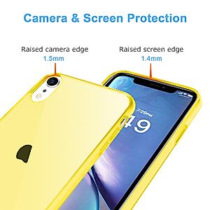 JJGoo Compatible with iPhone XR Case Clear Soft Transparent Shockproof Protective Slim Thin Bumper Phone Cover for XR, Yellow