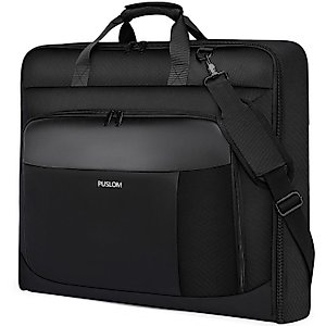Garment Bag Travel Suit Bag for Men Large 40-Inch Carry on Garment Bag Up to 3 Suits for Business Trips,2 in 1 Hanging Suitcase Luggage Bags for Travel,Foldable Carry on Bag Fits 15.6Inch Laptop,Black