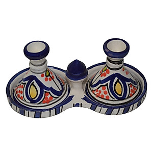 Moroccan Handmade Tagine Double Spice Holder seasoning Container