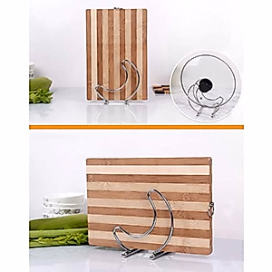 Pan Lid Holder Cover Frame Chopping Board Stand Sitting Kitchen Household 304 Stainless Steel Pot Cover Shelf (Color : Narrow) (Color : Widened)
