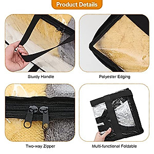Fixwal 4pcs Clear Blanket Storage Bags, Pillow Storage, 110l Extra Large Totes for Storage with Zipper&Handles, Oversized Moving Bags, Clothes, Comforters and Pillows, Moving Supplies