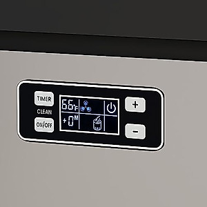 Countertop Nugget Ice Maker, 150lbs/24H Stainless Steel Under Counter ice Machine with 33lbs Ice Storage Capacity, 24H Timer, Self-Cleaning, Small Portable Ice Maker Machine for Home, Office, Bar