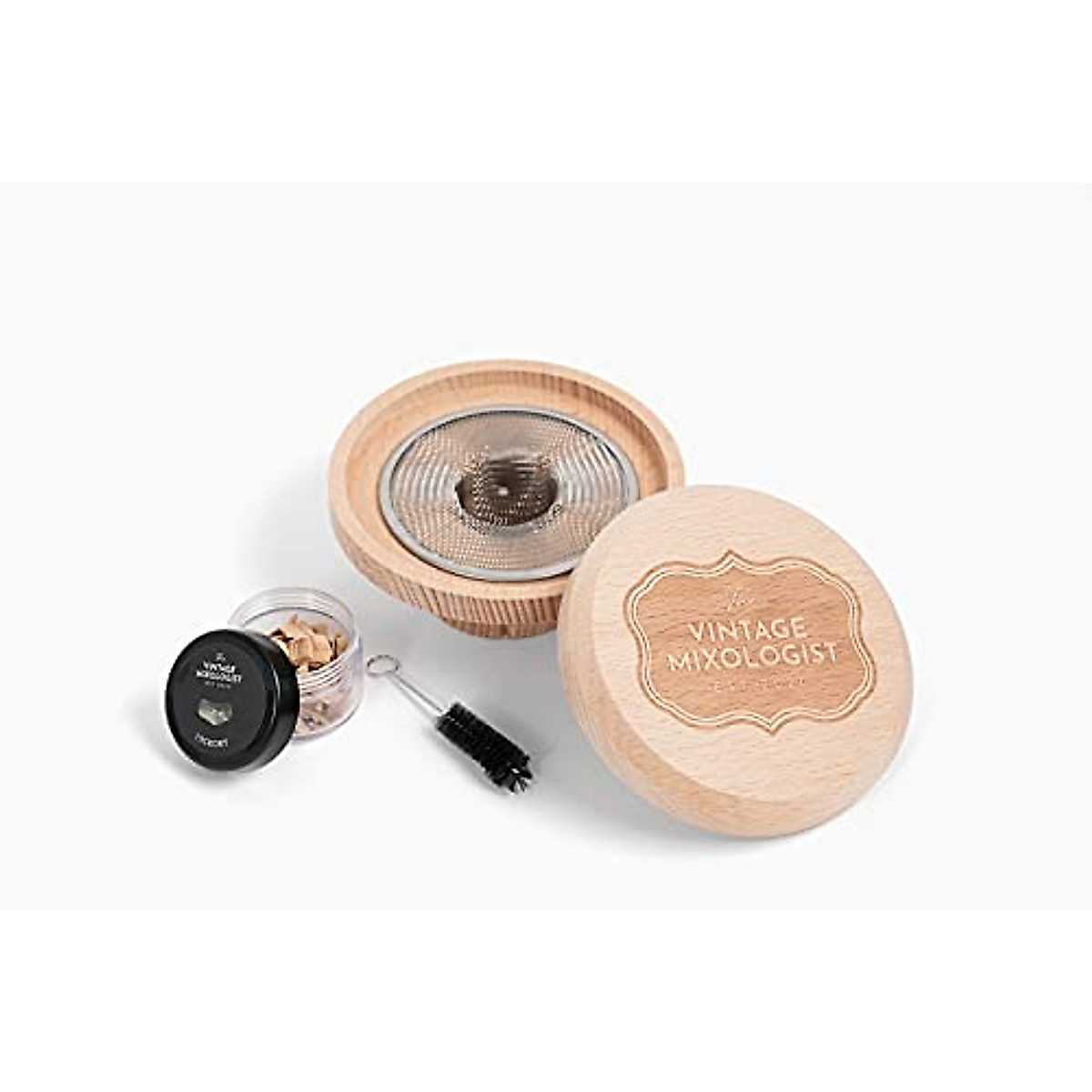 Vintage Mixologist Cocktail Smoker with 4 Pack of Smoking Chips | Oak, Cherry, Apple, and Hickory | Infuse Cocktails, Wine, Whiskey, Cheese, and more | Smoking Glass Cloche