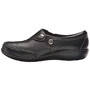 Clarks Women's Ashland Lane Q Slip-On Loafer, Black, 9 M US
