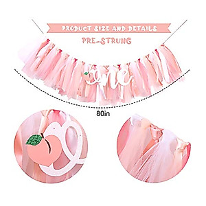 Peach Theme First Birthday Banner - First Birthday High Chair Banner, Sweet Peach Tutu, One Sweet Peach Birthday Decorations, Crush Cake Photo Props Background