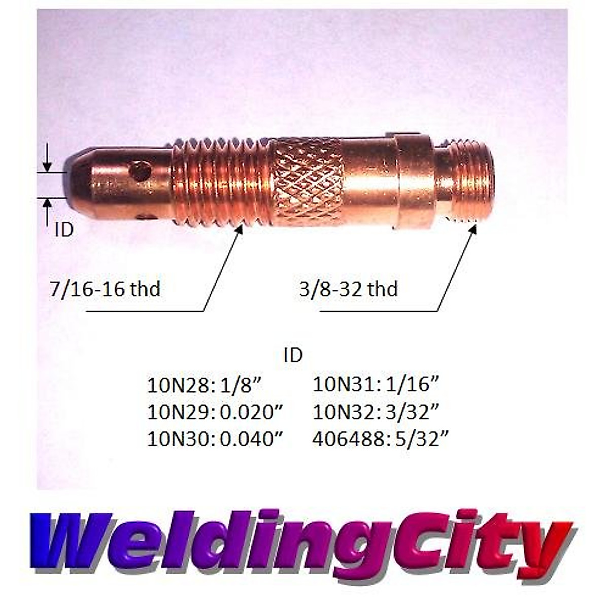 WeldingCity Pack of 10 Collet Body 10N32 (3/32") for TIG Welding Torch 17, 18 and 26 Series from Lincoln Miller ESAB Weldcraft CK (10-PK)