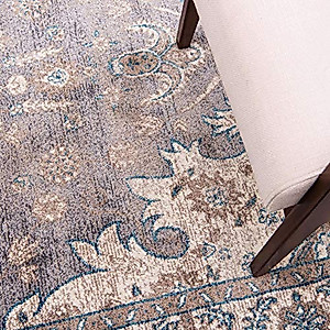 Unique Loom Salzburg Collection Classic Traditional Design Oriental Inspired Border Area Rug, 9 ft x 12 ft, Gray/Beige