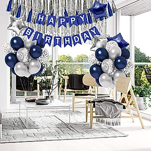 Navy Blue Balloons Garland Kit, 104pcs Matte Navy Blue Balloon Dark Blue Balloons with Different Size 18 Inch 12 Inch 10 Inch 5 Inch for Graduation Birthday Baby Shower, Wedding, Bridal Shower