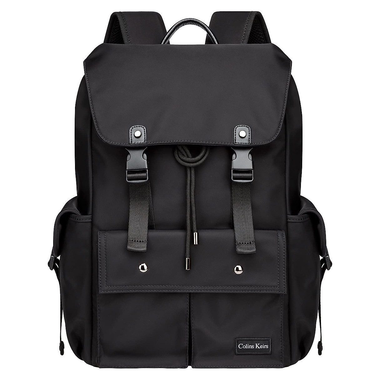 Colins Keirs Laptop Backpack 17 Inch. Drawstring Anti-theft Waterproof Tech Backpack with Laptop Compartment, Black 30L