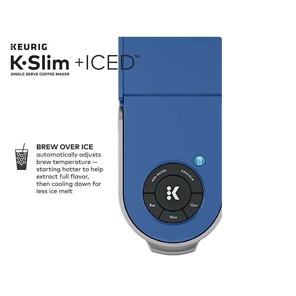 Keurig K-Slim + ICED Single Serve Coffee Maker, Brews 8 to 12oz. Cups, Blue