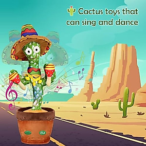 MIAODAM Dancing Cactus Toy Singing, Talking, Repeating Cactus, Funny Electric Dancing Talking Cactus Repeating Toys for Kids, Plush Interactive Toy Figures