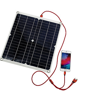 Solar Panel (25w/50w/75w/100w), Dual Usb18v/5v, With 20a Controller, Photovoltaic Battery System(12v Battery Power Charging), For Rv, Boat, Trailer, Farm,75W