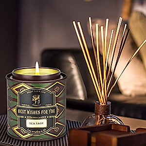 Sage Candles for Cleansing House, 10 oz Candles for Home Scented, 70 Hours Sage Candle for Meditation, Protection, Sage Candles for Cleansing House Negative Energy, Candles Gifts for Women