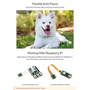 Waveshare Camera Module 3 Package Compatible with Raspberry Pi Camera Module 3(Included), Bundle with 15cm FPC Camera Cable,12MP High Resolution, Auto-Focus, IMX708 Sensor, Basic Version (75°FOV