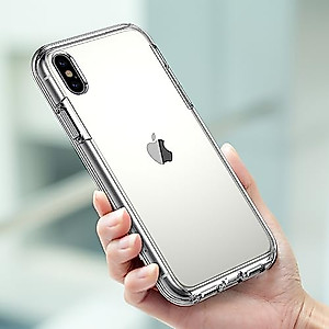 COOLQO Compatible for iPhone Xs Max Case 6.5 Inch, [Dual Layer] [2 pcs Tempered Glass Screen Protector] [14 FT Military Grade Drop Protection] 360 Full Body Heavy Duty Shockproof Phone Cover, Clear