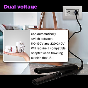 Herstyler Forever Straightening Flat Iron | Travel Friendly Dual Voltage 1.25 inch | Ceramic Hair Straightener For Silken Hair | Negative Ion Technology To Fight Frizz | Beautiful In Black