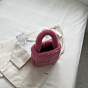 Fluffy Tote Bag Faux Fur Purse for Women Soft Fuzzy Tote Purse Girls Plush Hobo Handbag Fleece Purse for Fall Winter