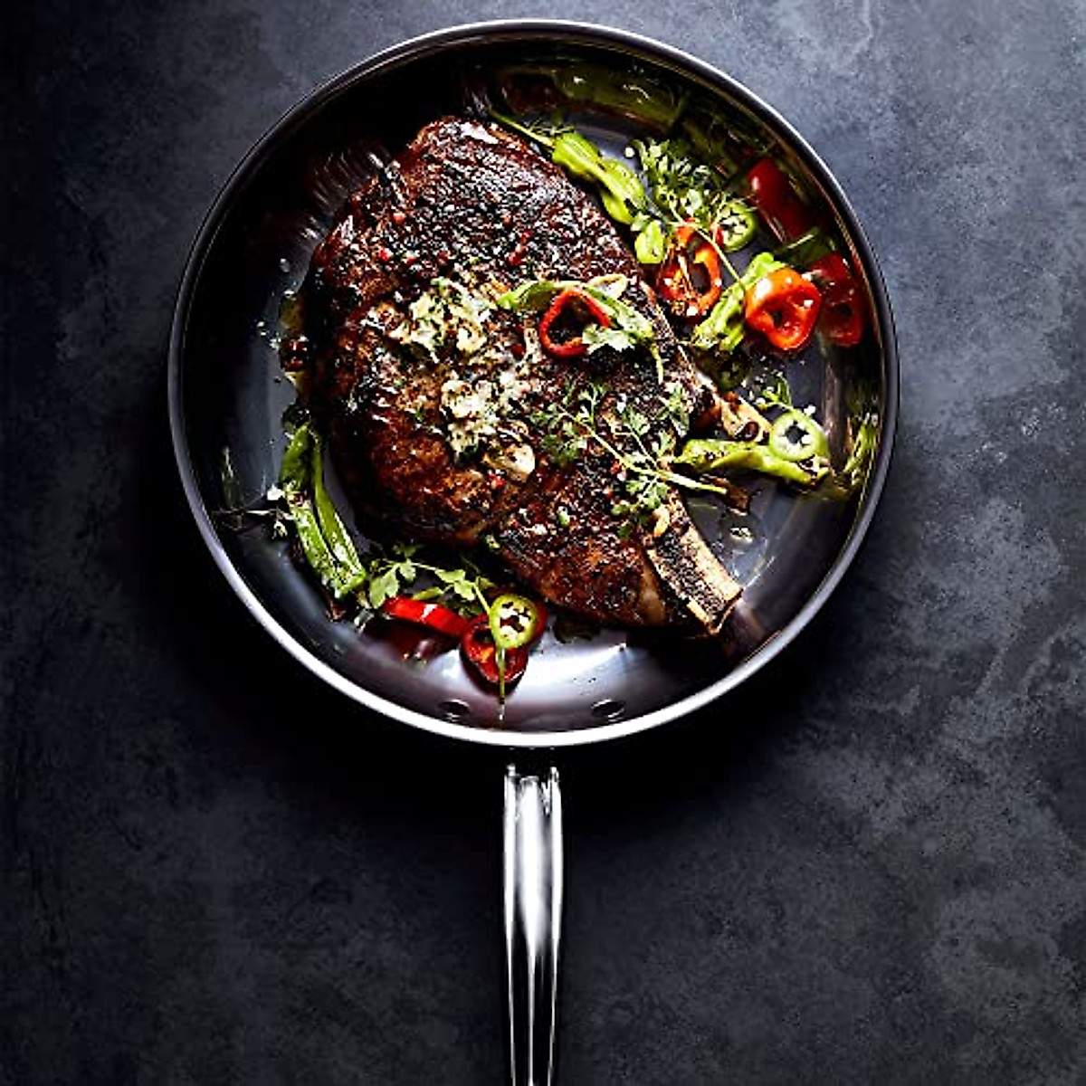 Hestan - NanoBond Collection - Titanium Stainless Steel 8.5-Inch Frying Pan - Toxin, PFAS, & Chemical Free Clean Cookware, Induction Cooktop Compatible