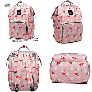 Flamingo Multi-Function Diaper Bag for Baby Care Wide Open Nappy Bags Handbags Royal Blue