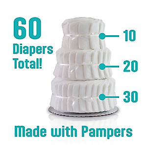 Decorate It Yourself 3 Tier Plain Diaper Cake-60 Diapers