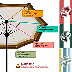 Yescom 13 Ft Patio Umbrella Replacement Canopy Market Table Top Sunshade Cover Yard