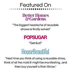 Rain Straw - Easy Clean Reusable Drinking Straws That Snap Open for Easy Cleaning - No Cleaning Brush or Cleaner Needed - Eco Friendly BPA Free 10.5" long Plastic Straws for Tumbler (Classic, 5 Pack)